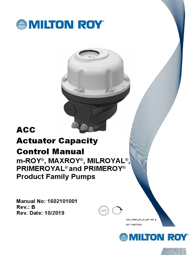 ACC Actuator Capacity Control Manual: m-ROY, Maxroy, Milroyal, Primeroyal and Primeroy Product ...