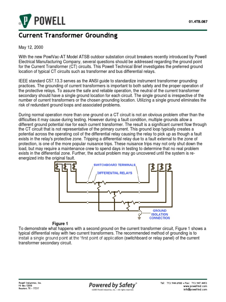 Current Transformer Grounding | PDF | Relay | Transformer