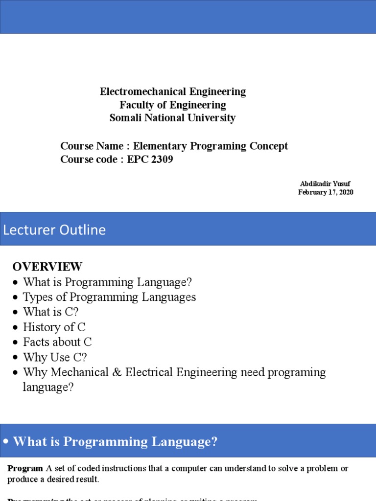 Electromechanical Engineering Faculty of Engineering Somali National ...