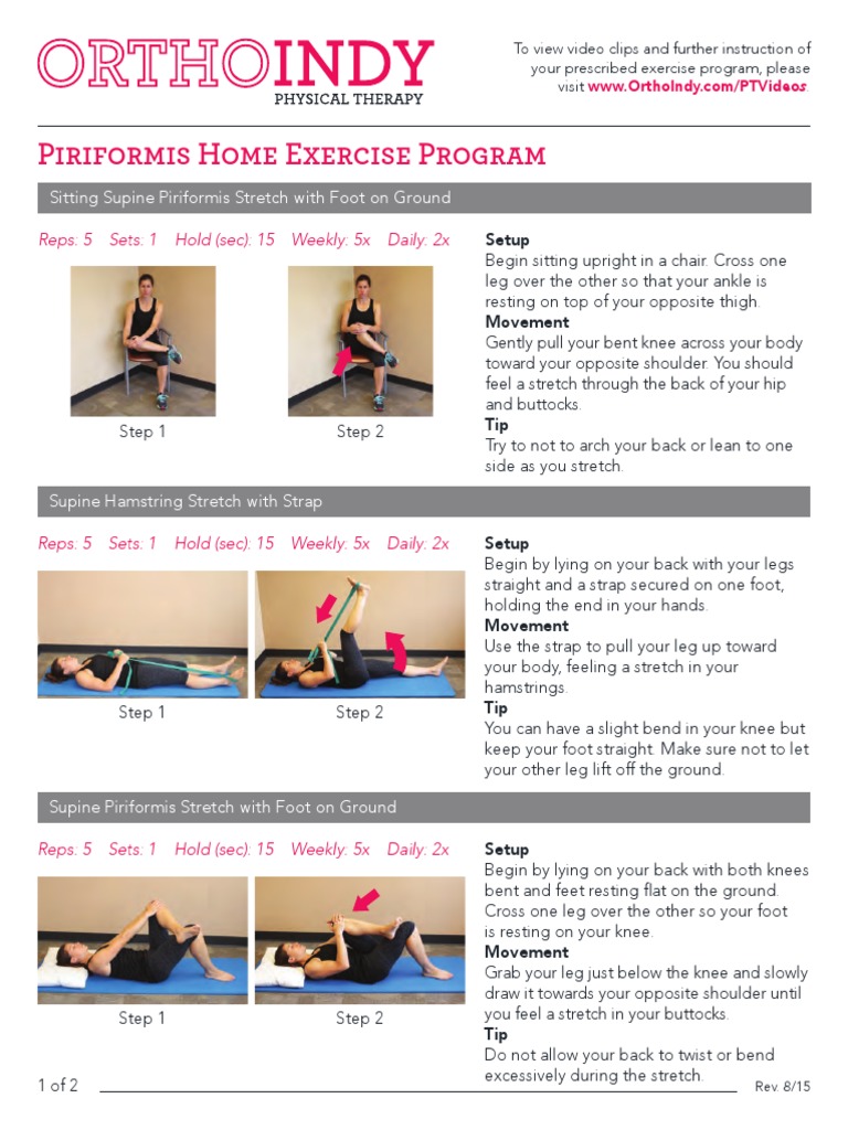 Piriformis Home Exercise Program | PDF | Anatomical Terms Of Motion | Foot