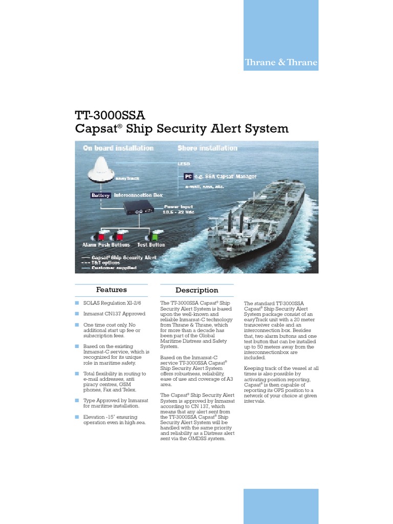 TT-3000SSA Capsat Ship Security Alert System: Description Features ...