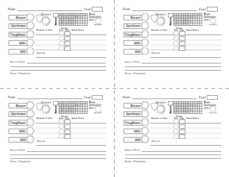 NPC Cards - Fillable Form | PDF