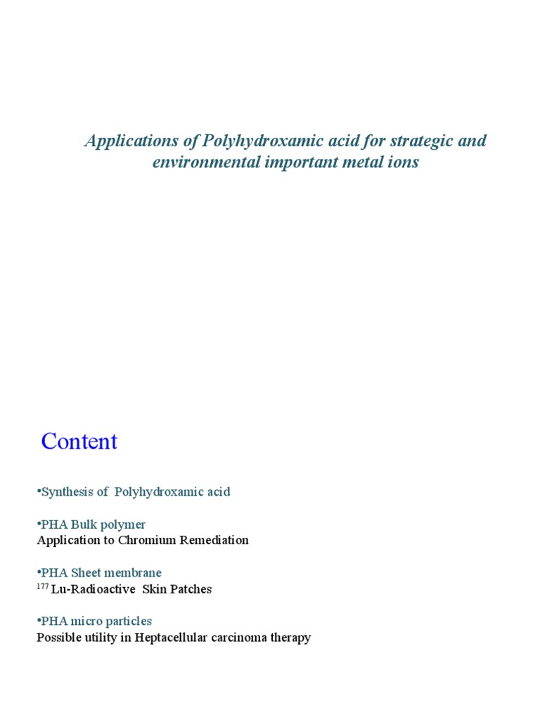 Presentation On PHA Work Final 30.9.2019 | PDF | Chromium | Adsorption