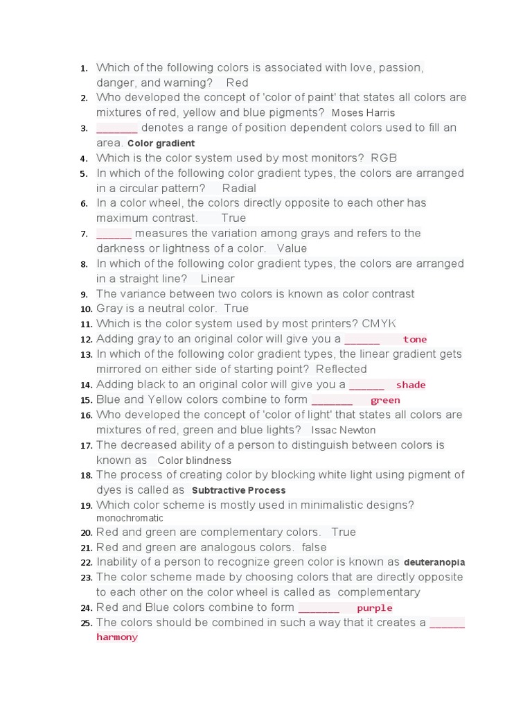 Moses Harris: Color Gradient | PDF | Color | Rgb Color Model