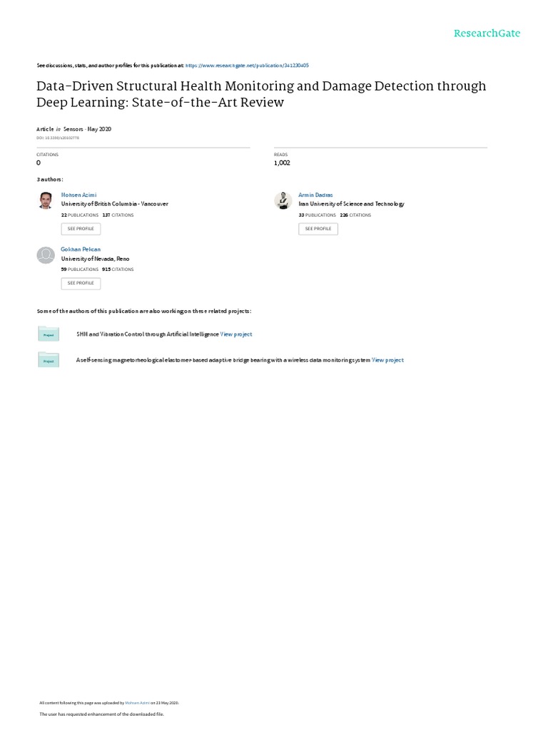 Data-Driven Structural Health Monitoring and Damage Detection Through ...