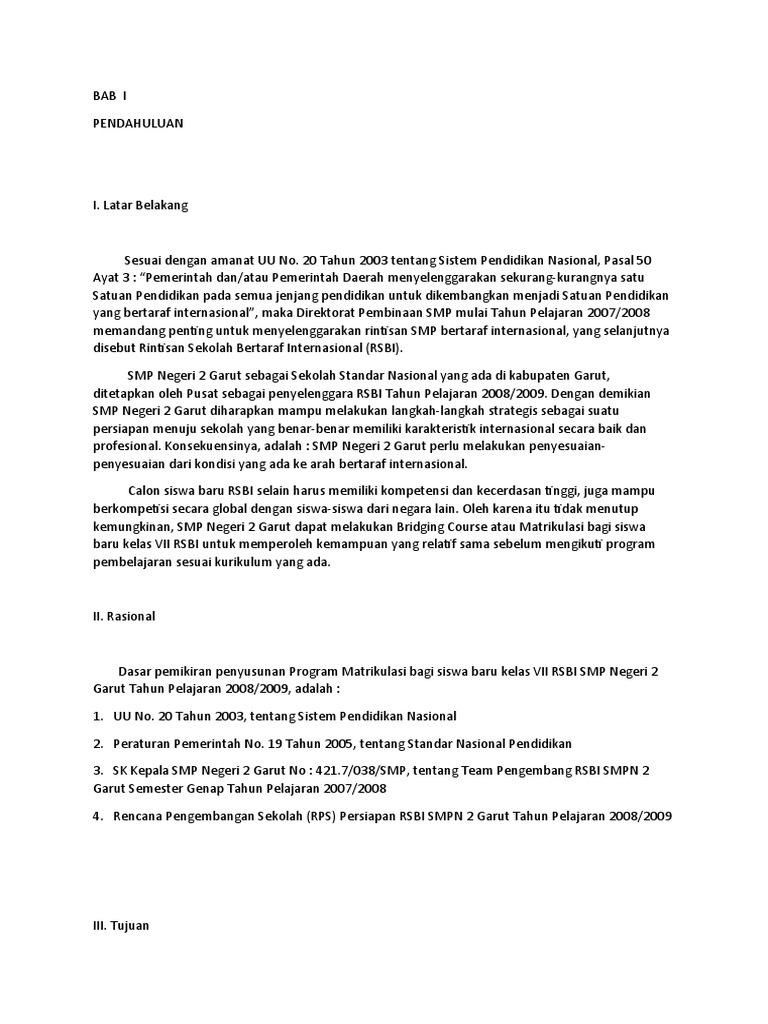 Program Matrikulasi | PDF | Karier & Perkembangan | Bisnis