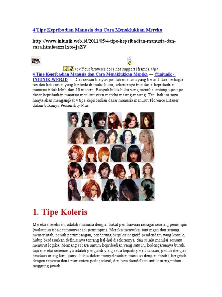 Memahami 4 Tipe Kepribadian Manusia | PDF | Pengembangan Diri