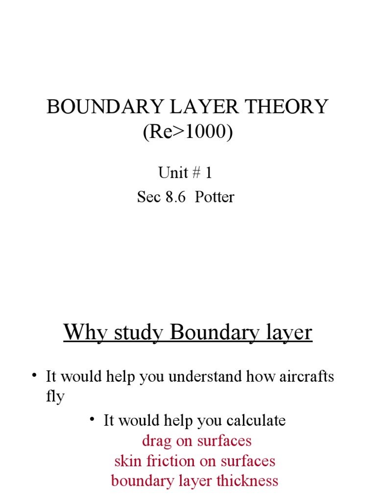 1boundary Layer Theory | PDF | Mechanics | Boundary Layer