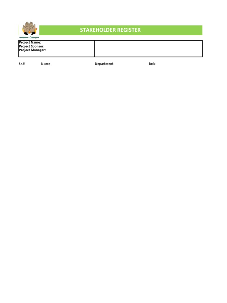 01 - Stakeholder Register Template | PDF