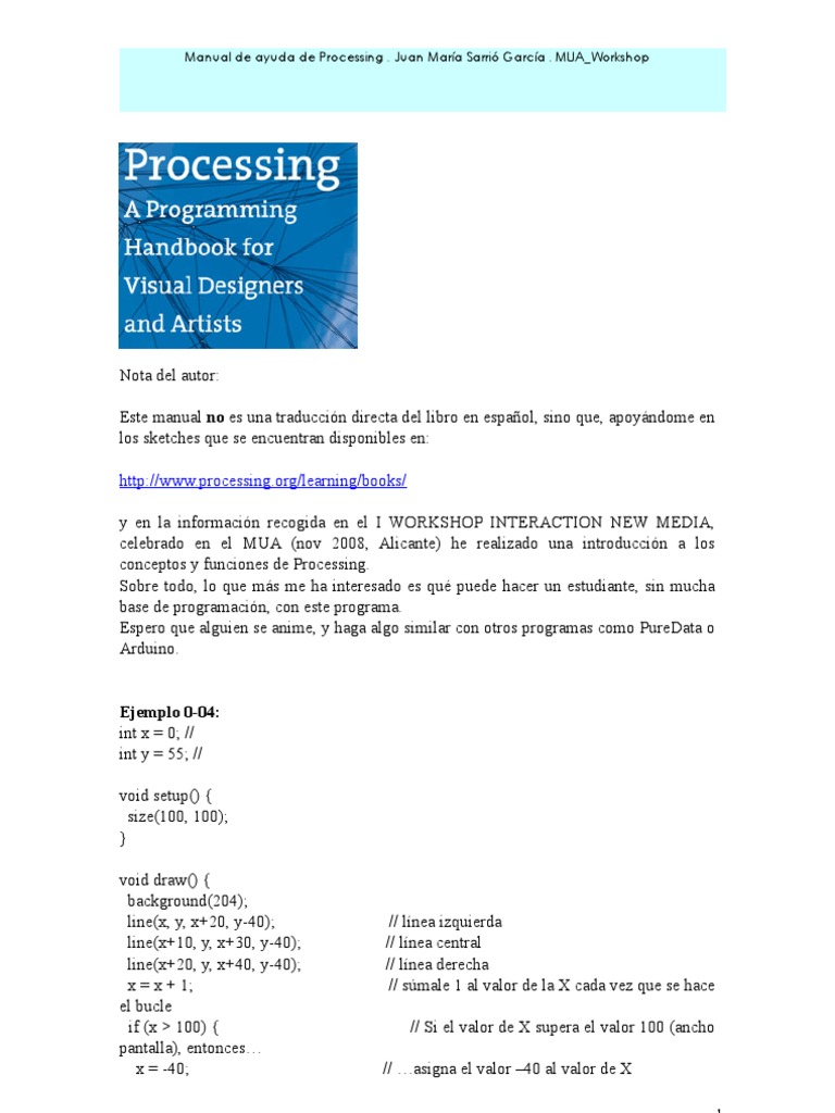 Manual de Comandos en Processing | PDF | Programa de computadora ...
