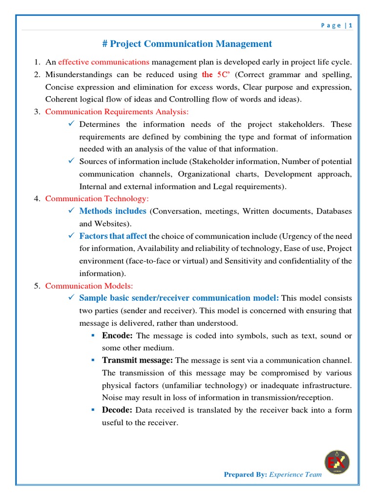 Project Communication Management | PDF | Code | Communication
