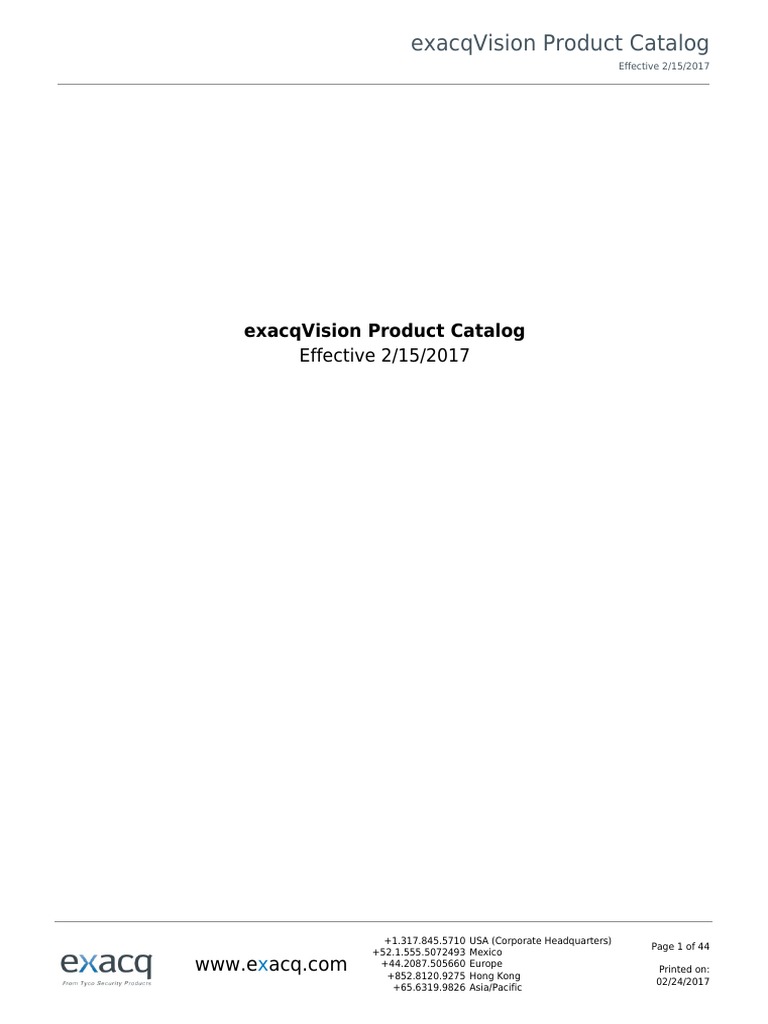 Exacqvision Product Catalog | PDF | Windows 8 | Microsoft Windows