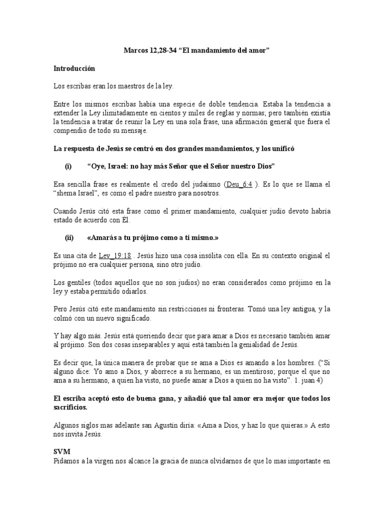 Marcos 12,28-34 | PDF
