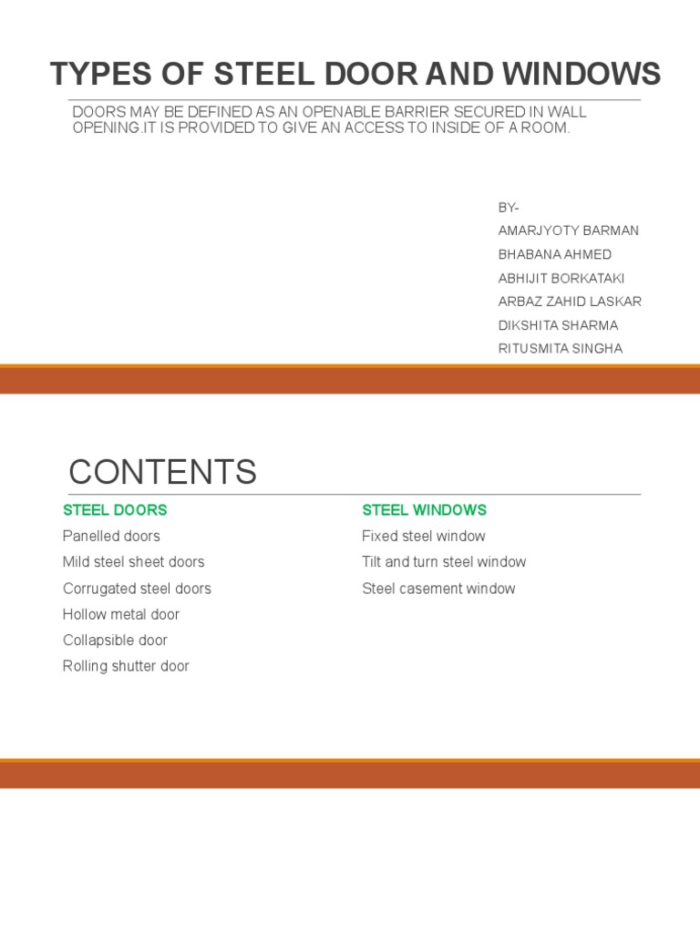 Types of Steel Door | Download Free PDF | Window | Door