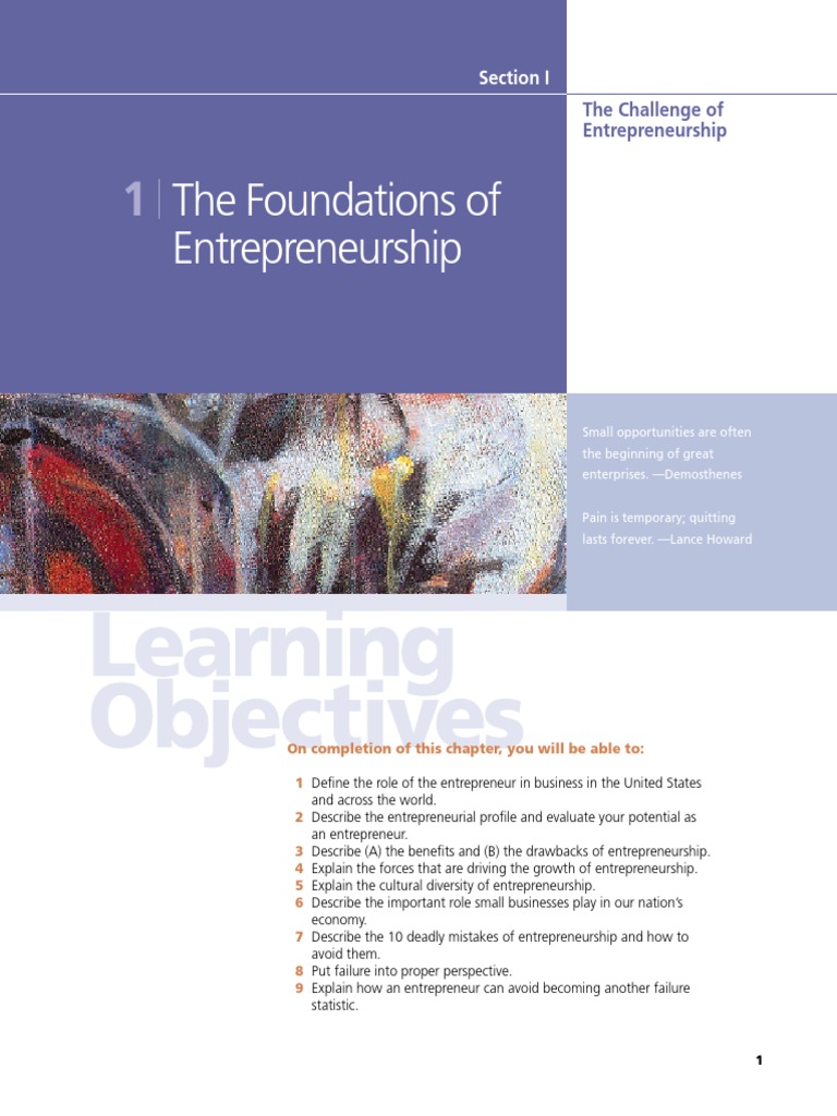 The Foundations of Entrepreneurship: Section I | PDF | Entrepreneurship ...