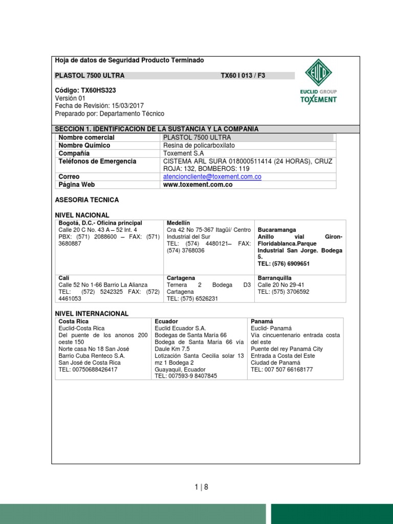 Plastol 7500 Ultra PDF | PDF | Cloro | Residuos