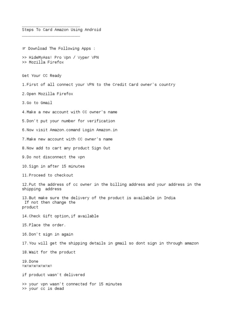 Amazon Carding Guide for Android | PDF | Business | Finance & Money Management
