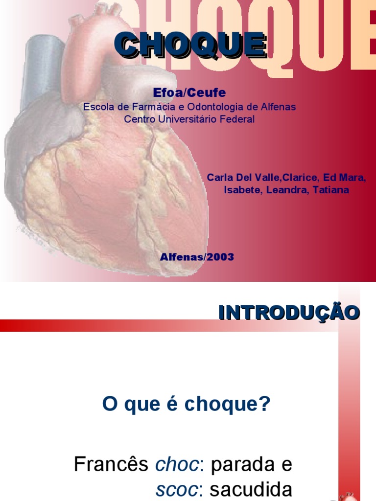 Tipos e Tratamentos de Choque Clínico | PDF | Choque (circulatório ...