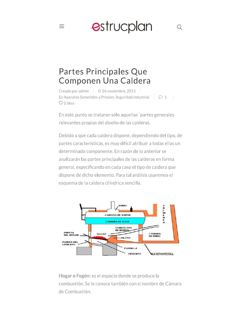 Partes Principales Que Componen Una Caldera | PDF