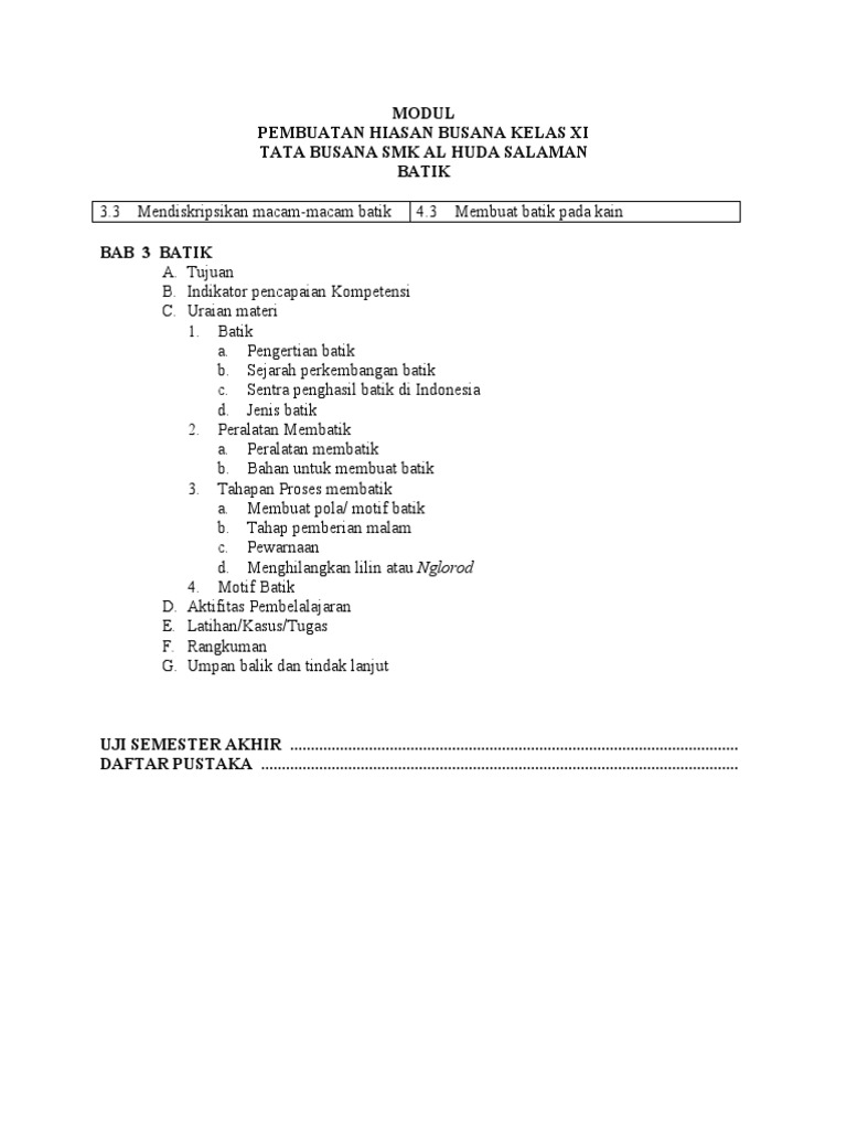 Modul Batik Done | PDF