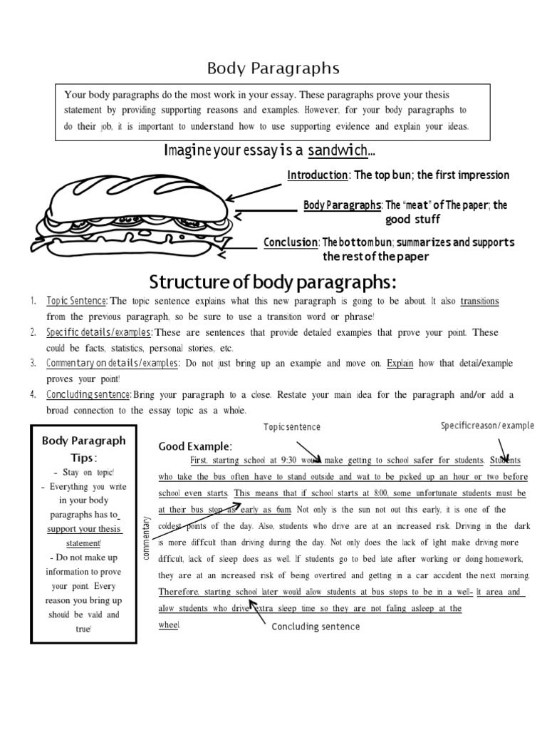 Body Paragraphs-Explanation | PDF | Essays | Paragraph