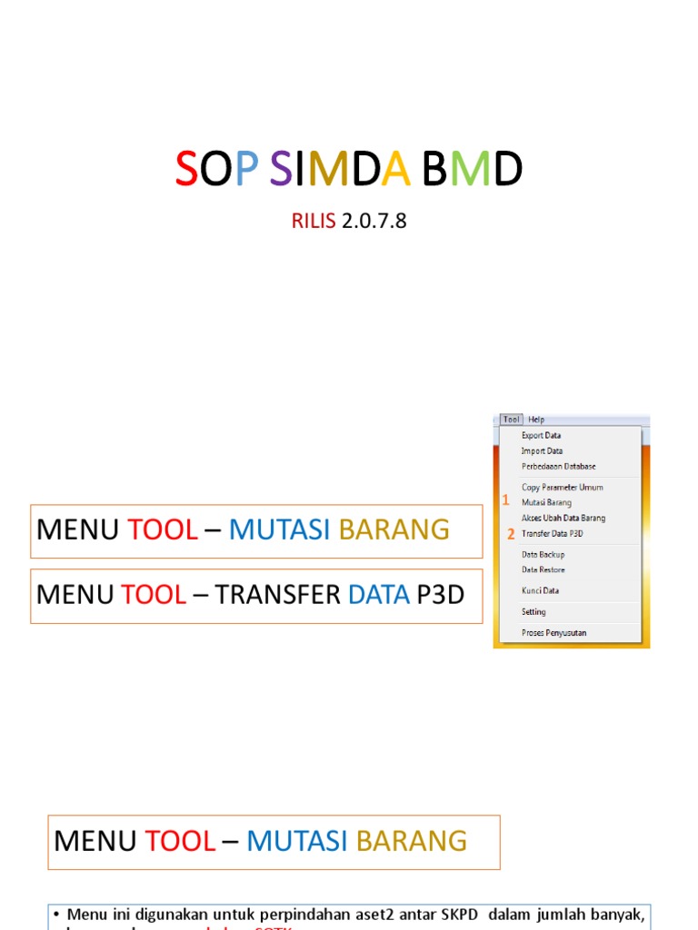 SOP Singkat SIMDA BMD 2078 | PDF
