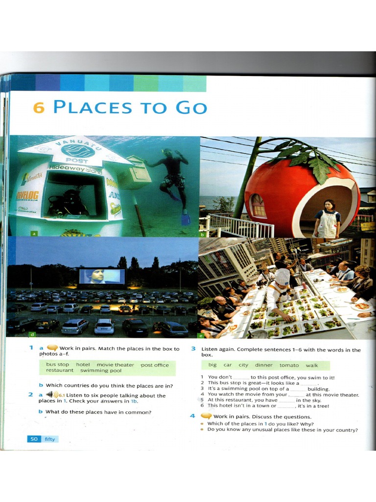 Unit 6 Places To Go | PDF