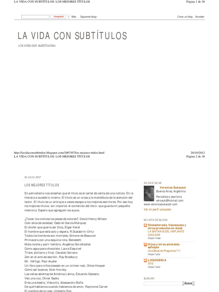 Los Mejores Titulos para Libros | PDF | Escritores