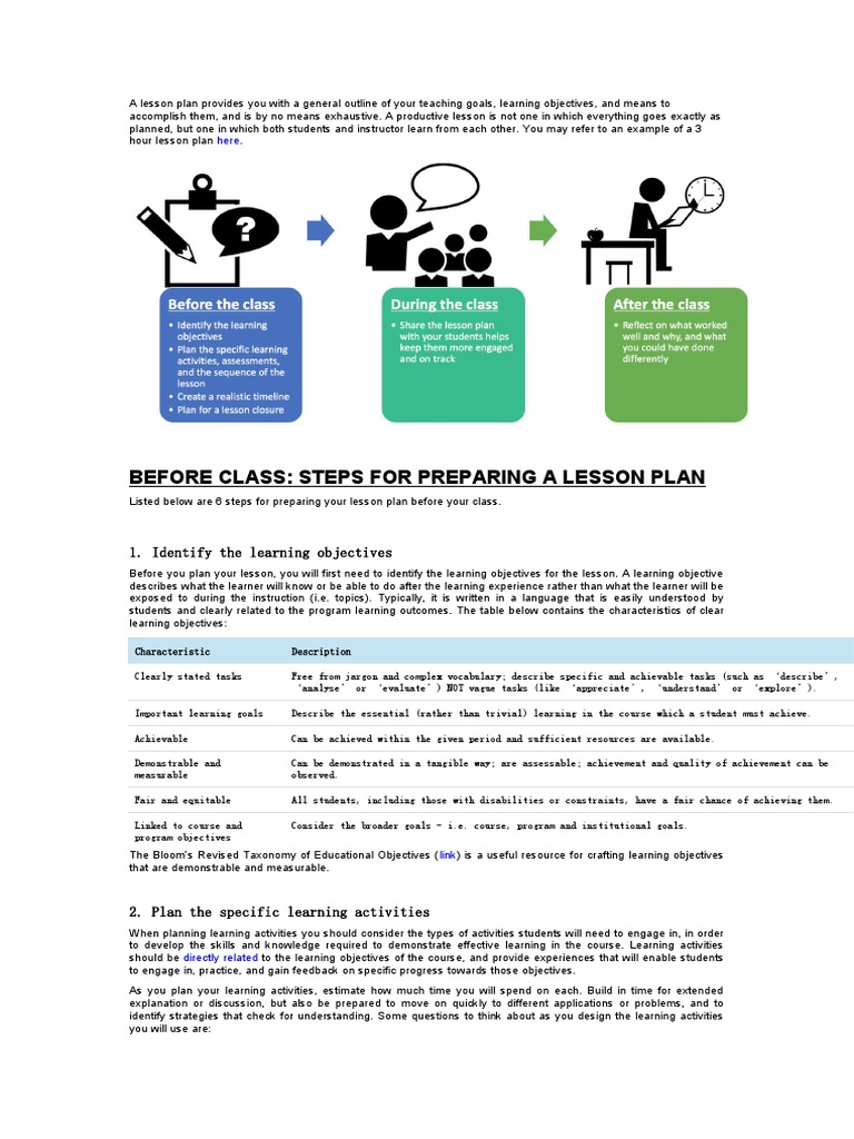 A Lesson Plan Provides You With A General Outline | PDF | Educational ...