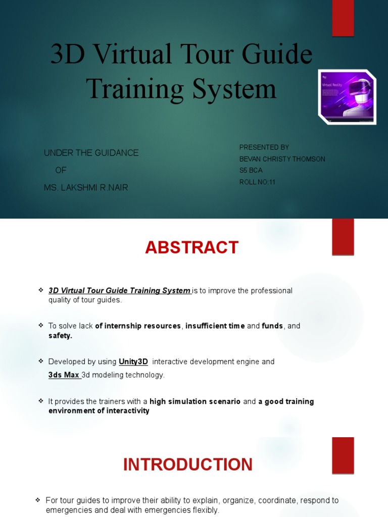3D Virtual Tour Guide Training System | Download Free PDF | Unity (Game Engine) | 3 D Computer ...