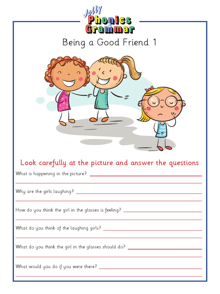 Picture Comprehension - Being A Good Friend 1 PDF | PDF