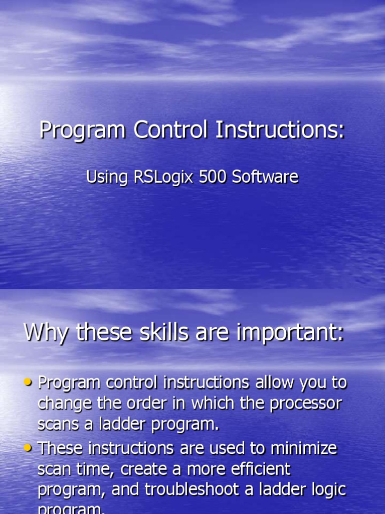 Program Control Instructions:: Using Rslogix 500 Software | PDF ... Program Control Instructions:: Using Rslogix 500 Software | PDF ...