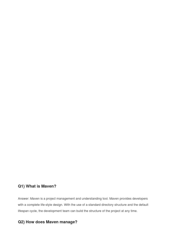 Maven Interview Questions&Answers PDF | PDF | Software Repository | Computer Programming