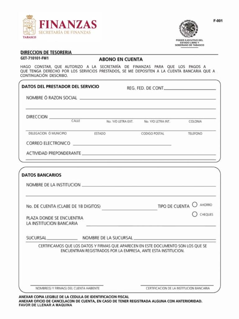 Formato Abono en Cuenta | PDF