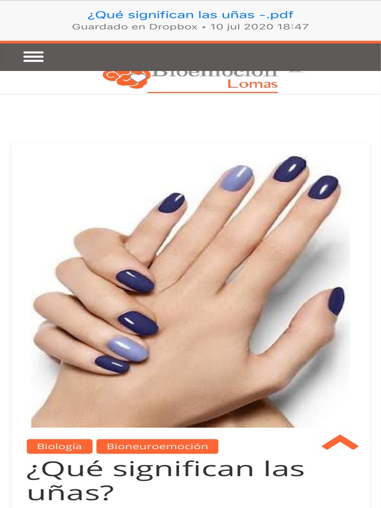Biodescodificación - Uñas | PDF | Clavo (anatomía)
