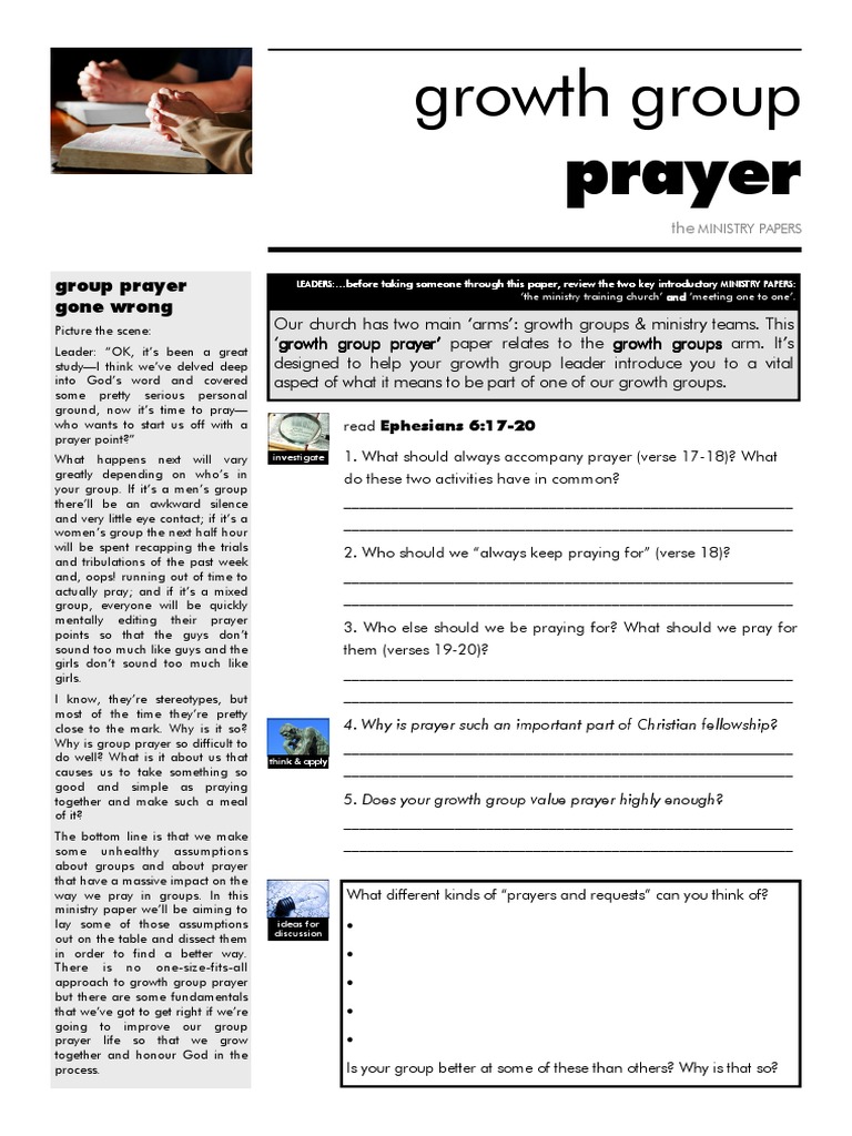 Growth Group Prayer | PDF | Prayer | Paul The Apostle