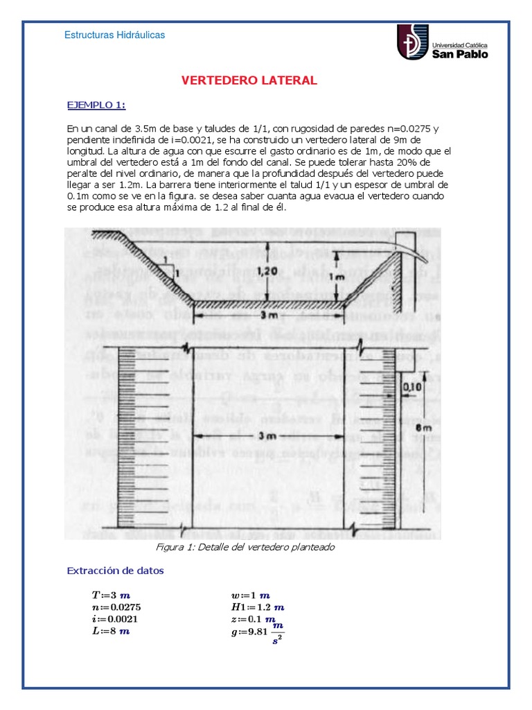 Vertedero Lateral | Descargar gratis PDF | Descarga (hidrología ...