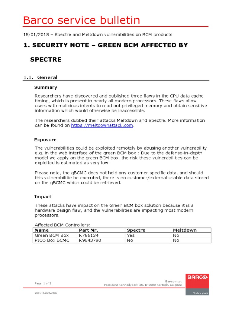 Service Bulletin - GBCM Spectre | PDF | Vulnerability (Computing) | Cybercrime
