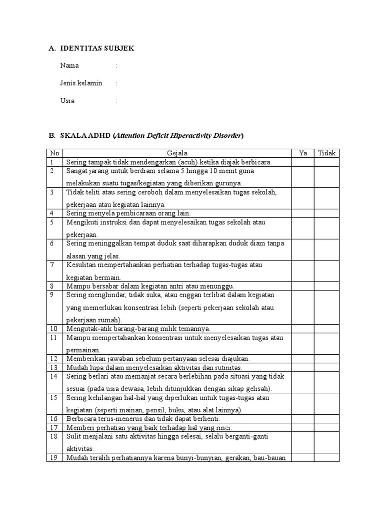 Screening ADHD | PDF