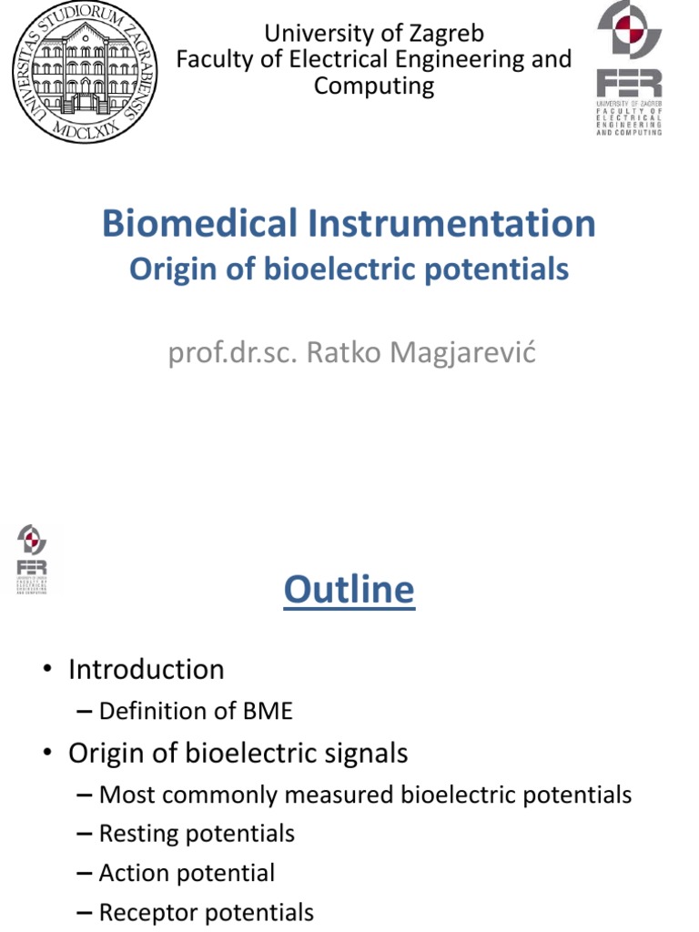 01 2015 Biomedical Instrumentation - Origin of Bioelectric Potentials | PDF | Depolarization ...