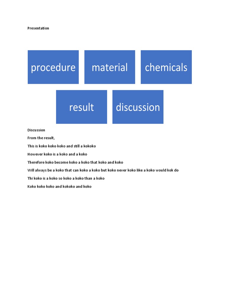 Procedure Material Chemicals | PDF
