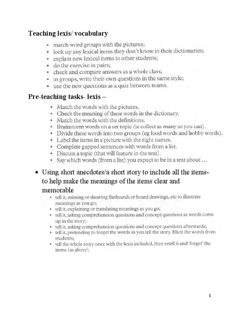 Teaching Lexis/ Vocabulary | PDF | Speed Reading | Speech