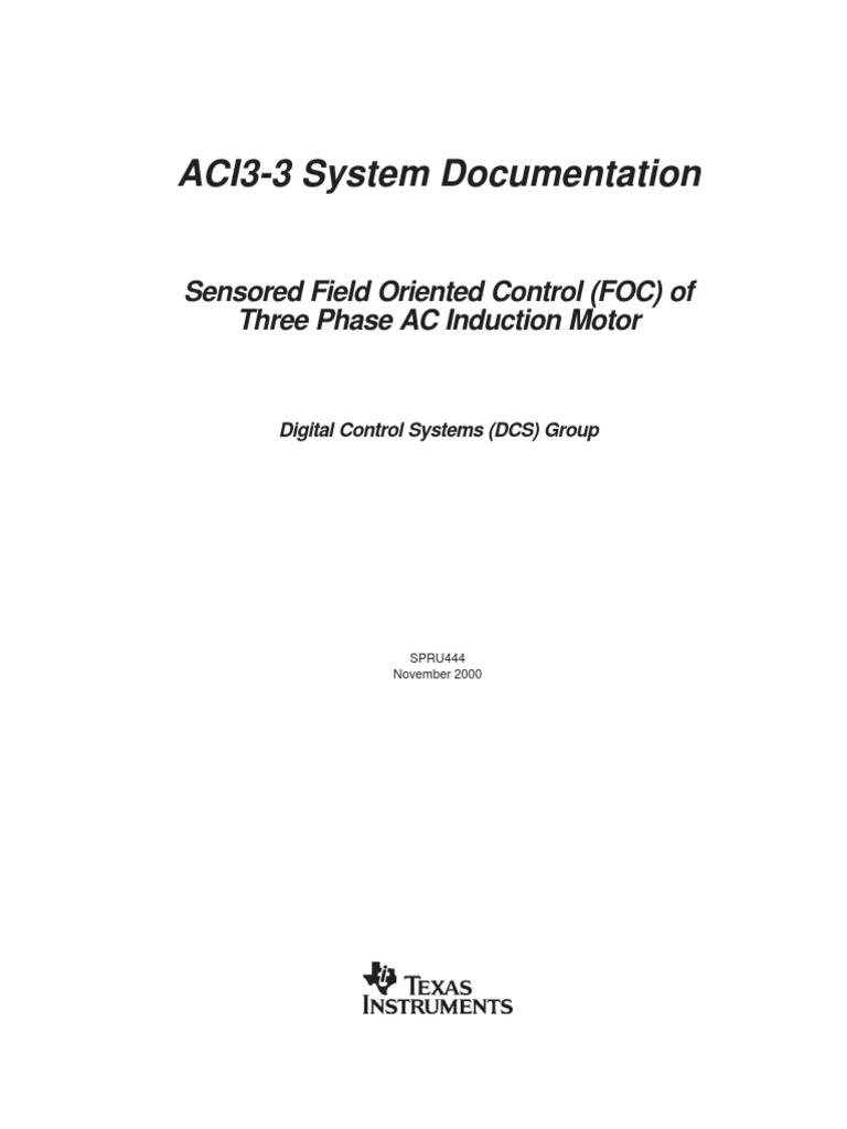 Sensored Field Oriented Control (FOC) of Three Phase AC Induction Motor ...