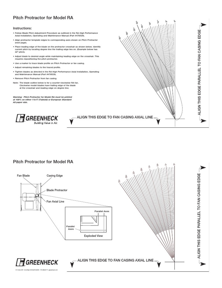 Pitch Protractor For Model RA: Instructions | PDF