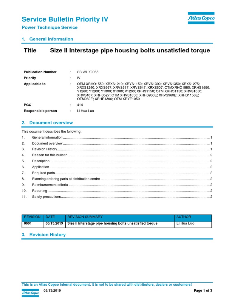 SB Priority IV WUX0033 Size II Interstage Pipe Housing Bolts ...