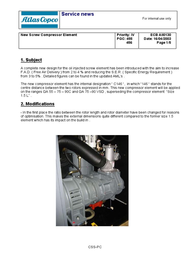 New Screw Compressor Element | PDF | Vehicle Technology | Machines