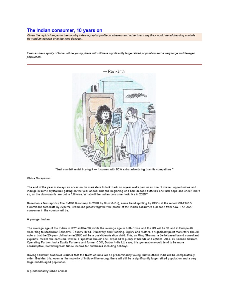 The Profile of the Indian Consumer in 2020: Younger, More Urban, Health ...