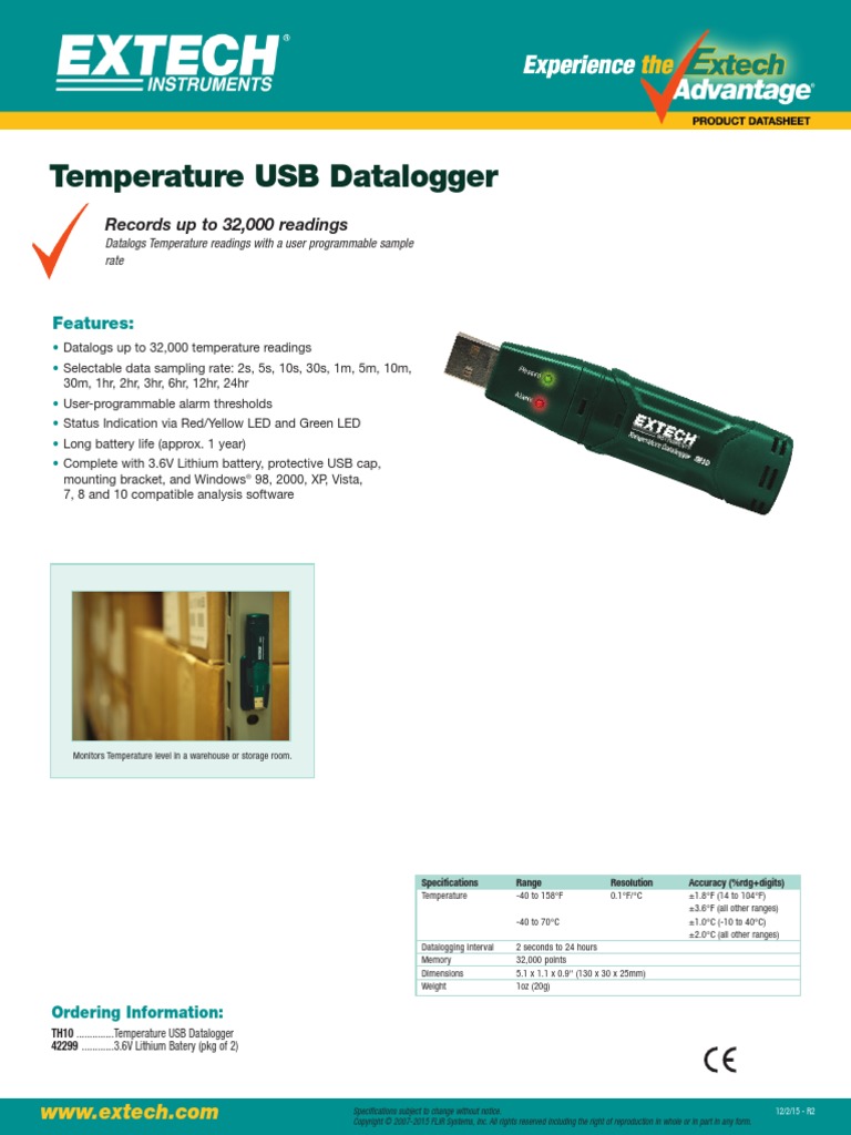 extech-TH10 Datasheet PDF | PDF | Ibm Pc Compatibles | Microsoft Windows
