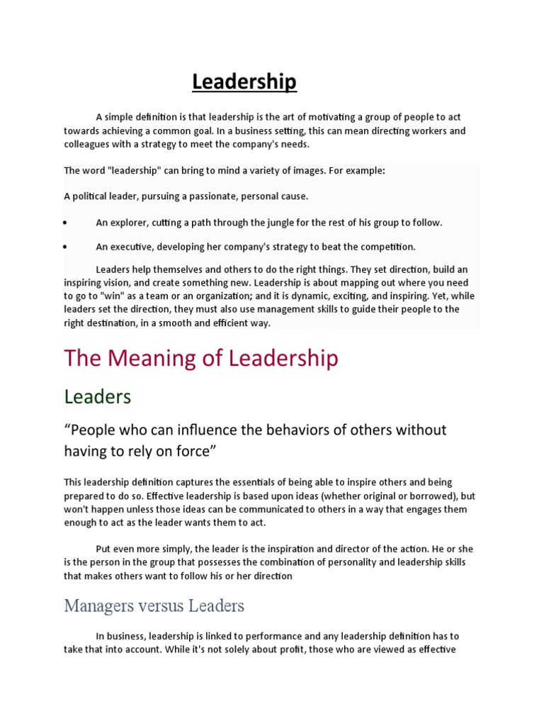 The Meaning of Leadership | PDF | Leadership | Transformational Leadership