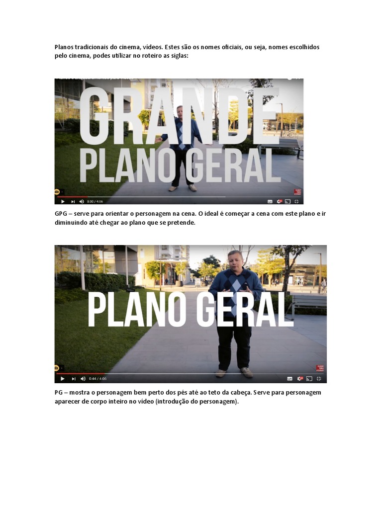 Tipos de Planos Cinematográficos | PDF | Autoajuda
